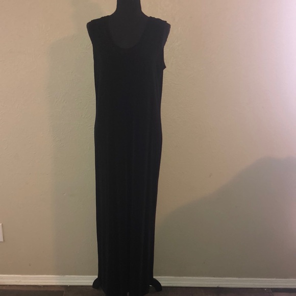 Flax | Dresses | Flax Black Sheath Maxi Dress Sleeveless Vneck | Poshmark
